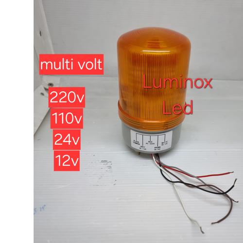 Jual warning light led multivolt 220v 110v 24v 12v / rotary light 4in ...