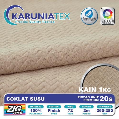 Jual Kain Zigzag Premium 20s Kiloan | Coklat Susu | Karunia Textile - Kain 0,5Kg - Kota Bandung ...