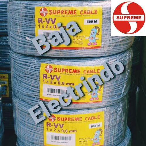 Jual Kabel Telepon isi 2 Kabel Telpon 1 Pair 1X2X0,6 mm SUPREME 1x2x0.6 ...