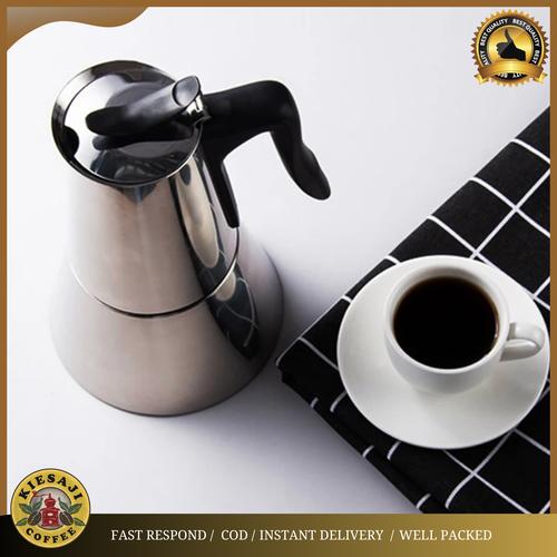 Jual MOKA POT STAINLESS STEEL 2 CUP COFFEE ESPRESSO MAKER MOKAPOT ...