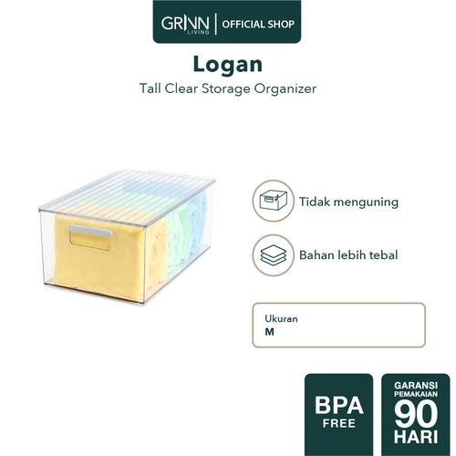 Jual GRINN LIVING Logan Tall Medium Storage Transparan / Tempat Penyimpanan - Kab. Tangerang ...