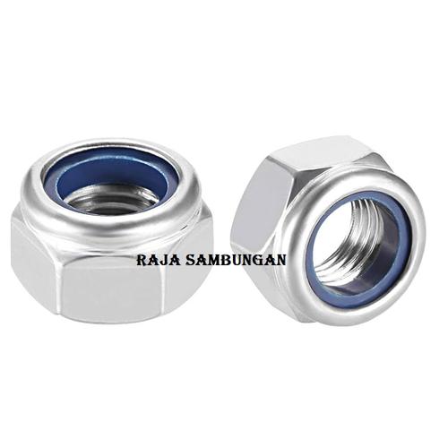 Jual Perbuah Mur Nylon M 24 Nylon Lock Hex Nut M24 Pengunci Sisipan Nilon Anti Slip Galvanis ...