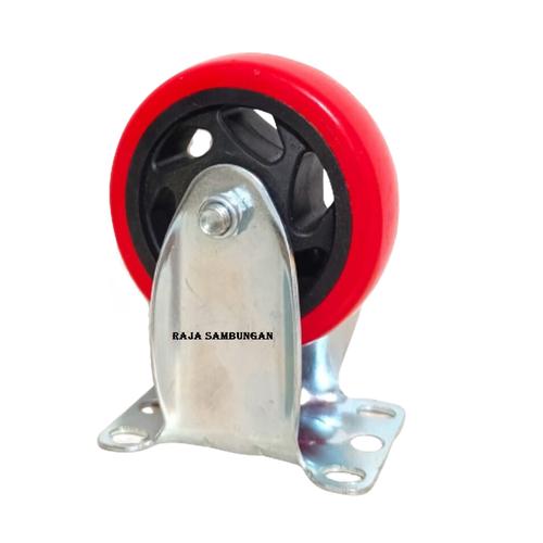 Jual Roda PU 4 Inch Mati Pelek PVC Wheel Troly Polyurethane Heavy Duty ...