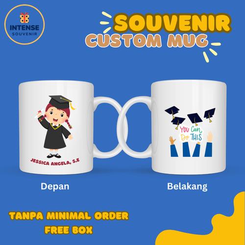 Jual cetak mug satuan custom | Tema Wisuda Graduation bisa desain ...