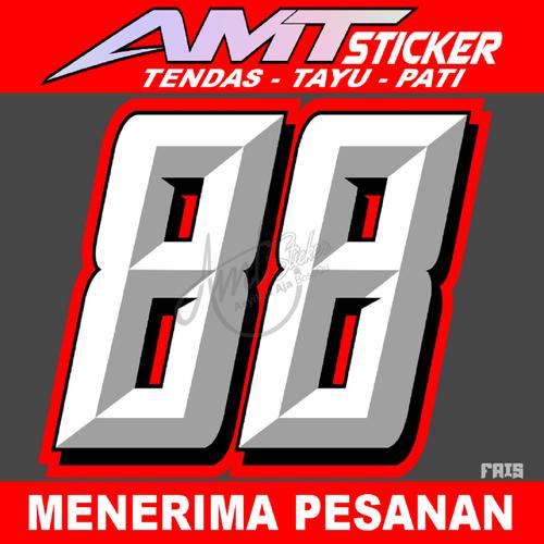 Jual Stiker Decal + Desain Angka Ukuran 25 x 30 Cm + Bebas Custom ...