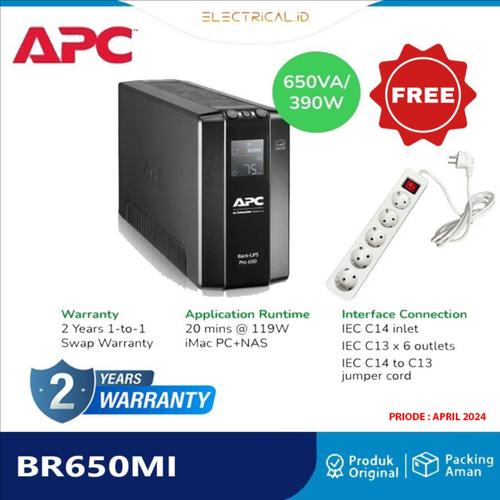 Jual UPS APC BR650MI ,Back UPS Pro BR 650VA, 6 Outlets, AVR, LCD ...
