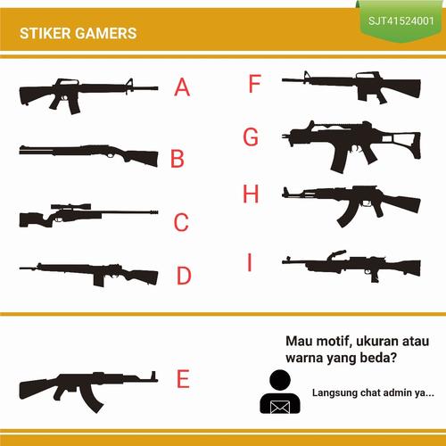 Jual Cutting Sticker Senjata Free Fire Wall Stiker Pistol Tembakan ...