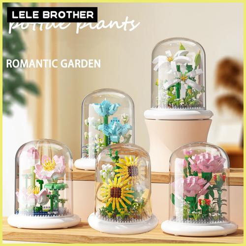 Jual LELE Mainan Bunga (LED) Bricks Bunge Buket Flower Anyelir DIY ...
