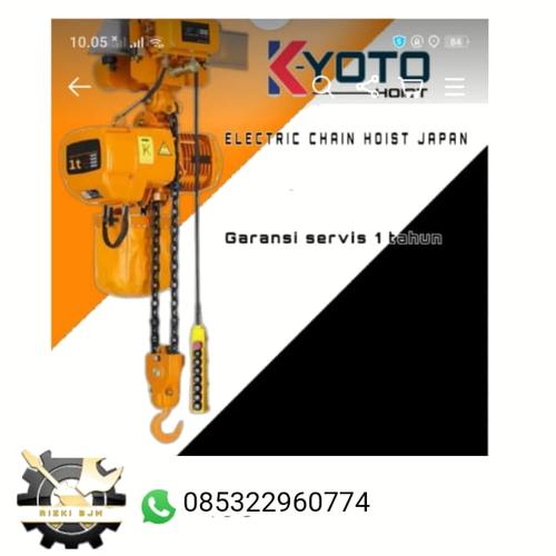 Jual ELEECTRIC CHAIN HOIST 1TON X6 METER WITH TROLLEY 380VOLT K-YOTO ...
