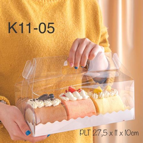 Jual Box Mika Plastik Packaging Kemasan Kotak Kue Bolu Gulung Roll Cake ...