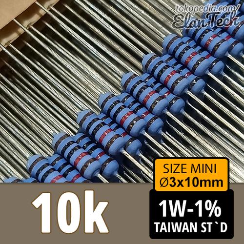 Jual Resistor 1W 10k Taiwan 1% Metal Oxide 10 Kilo Ohm Mini Size ...