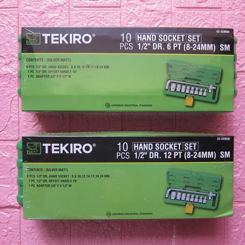Jual Tekiro Kunci Sock Set Hand Socket Set 1/2" DR. 6 12 PT (8-24 MM ...