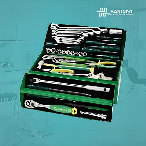 Jual 45pcs Tekiro Mekanik Toolbox Tool Set Kit Mechanic Box 45 Pcs ...