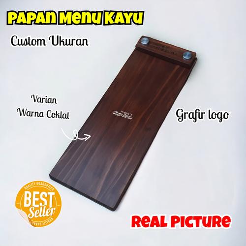 Jual Papan MENU KAYU Coklat Custom Ukuran / Buku Cover Resto Cafe A4 ...