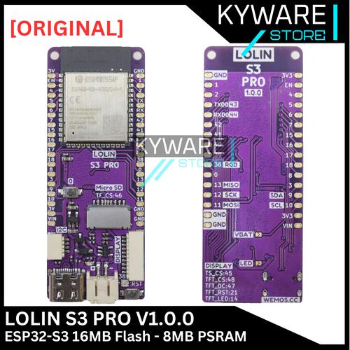Jual Lolin S3 Pro V1.0.0 WIFI BLE IOT Board ESP32-S3 16MB FLASH 8MB ...