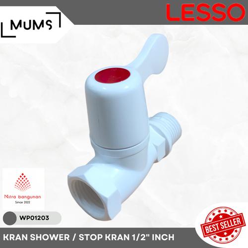 Jual Stop Kran Air Lesso 1/2" Inch Pvc Plastik Kran Shower Bidet Kamar ...