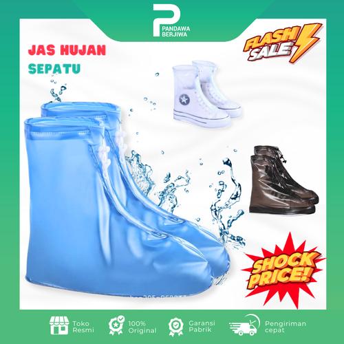 Jual Cover Sepatu Anti Basah Jas Hujan Pelindung Sepatu Putih Biru ...