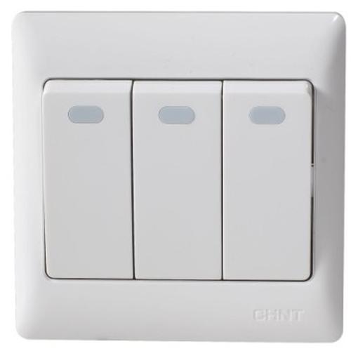Jual Saklar 3-Gang 1-Way Switch Big Button NEW7-G00500A CHINT White ...