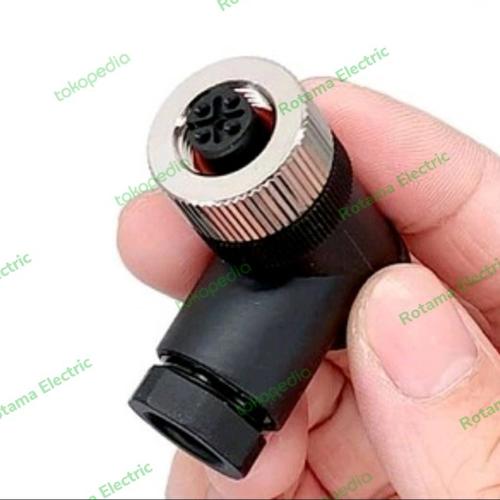Jual CONNECTOR SENSOR M12 4PIN ANGLE / FEMALE CONECTOR 4PIN M12 SENSOR ...