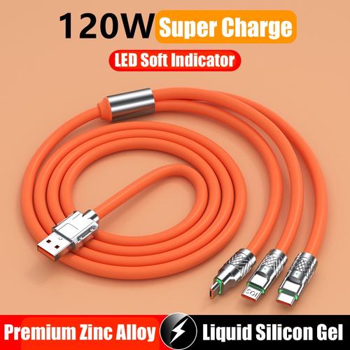 Jual Maxi Premium 120W Kabel Data USB 3 in 1 Fast Charging 6A Type C ...