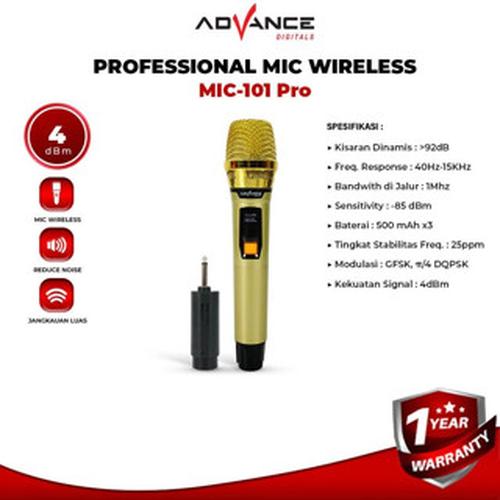 Jual Microphone Advance MIC-101 PRO Profesional Mic Wireless - Kota ...