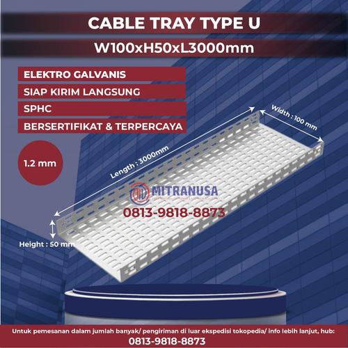 Jual Kabel Tray Type U W100 x H50 x L3000 mm Elektro Galvanis + Cover ...