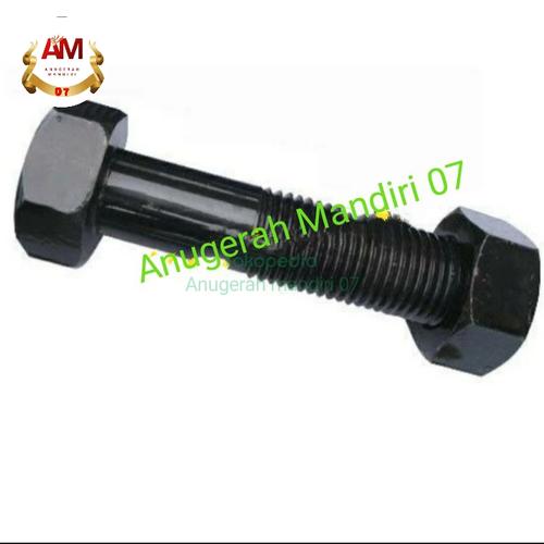 Jual baut mur baja 10.9 m27 x 160mm / hex bolt nut m27 x 16cm half drat ...