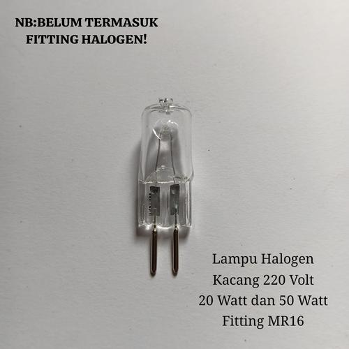 Jual Lampu Halogen Kacang 220Volt 20Watt dan 50Watt Fitting MR16 Warm ...