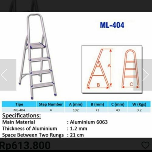 Jual Tangga Lipat Besi 4 Step - 5 Step - 6 Step - 8 Step - 10 Step ...