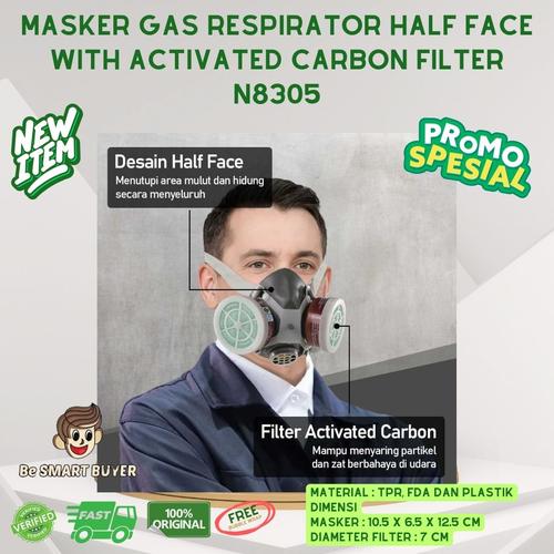 Jual FnC N8305 Masker Gas Respirator Anti Debu Bau Racun Industrial ...
