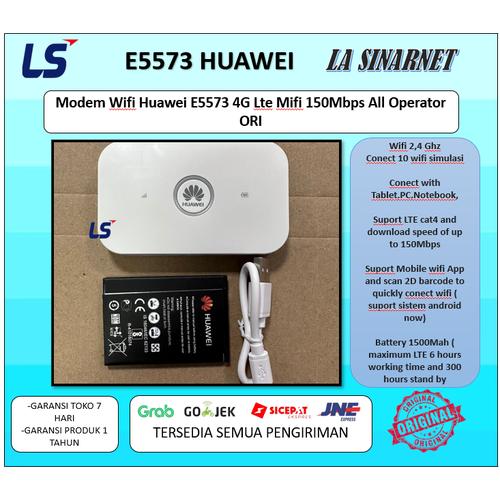Jual Modem Wifi Huawei E5573 4G Lte Mifi 150Mbps All Operator ORI ...