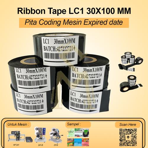 Jual Ribbon Tape 25 mm x 100 m LC1 Pita Coding Tinta Cetak Expired Date ...