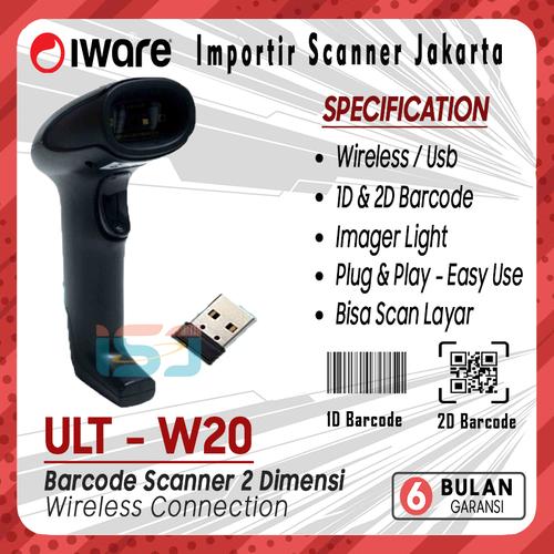 Jual BARCODE SCANNER 2D QR CODE EFAKTUR ULTRON 2D WIRELESS W20 ...