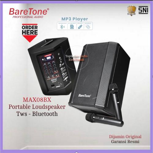 Jual Speaker BareTone Portable Aktif 8 Inch MAX08 BX Original Bluetooth ...