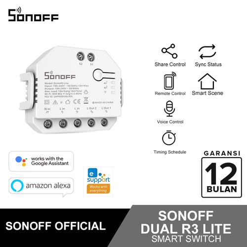 Jual Sonoff Smart Switch DualR3 Lite breaker wireless Switch Smart Home ...