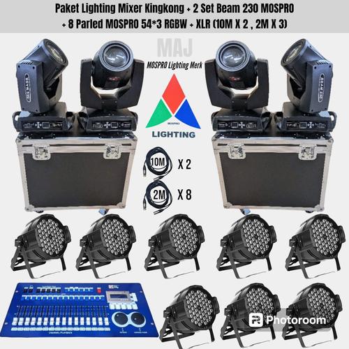 Promo Paket Lighting Mixer Kingkong+ 2 Set Beam 230+ 8 Parled 54*3 ...