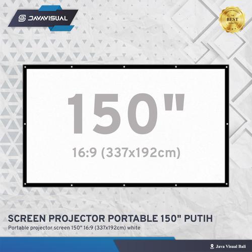 Jual Portable Projector Screen HD 16:9 White Dacron 150 Inch Diago ...