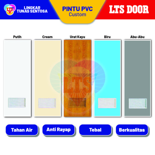 Jual Custom Pintu Kamar Mandi PVC Polos + Jalusi (Lubang Angin) - Bulat ...