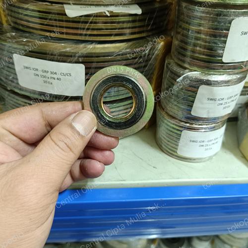Jual Spiral Wound Gasket PN40 SWG 1/2" inch Carbon Steel SWG DN15 ...