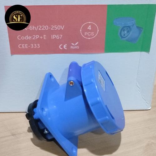 Jual Industrial Panel Socket 3Pole 63A CEE 333 3Pin Stop Kontak Genset ...
