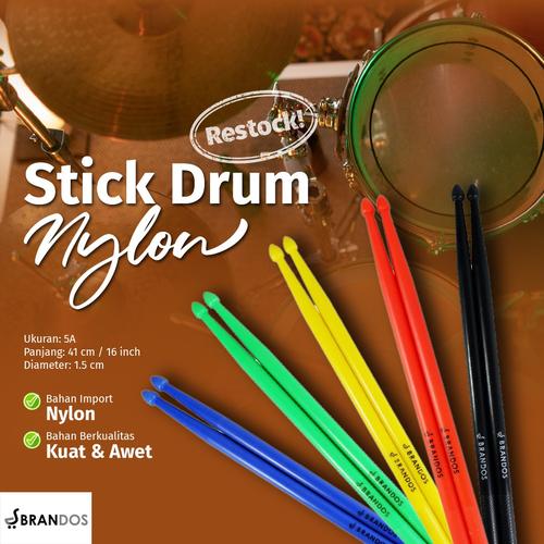 Jual Stick Drum BRANDOS Nylon Ukuran 5A Stik Drum Impor STKD-65 Hitam ...