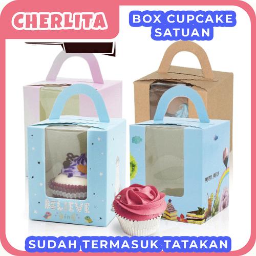Jual 10 Pcs Cupcake Box 1 Lubang Muffin Cake Box Premium Satuan Kotak ...