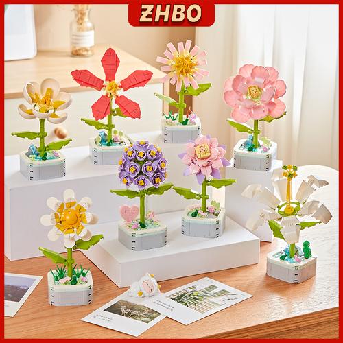 Promo Mainan Balok Brick Flower Bunga Anyelir DIY Susun Mainan Dekorasi ...
