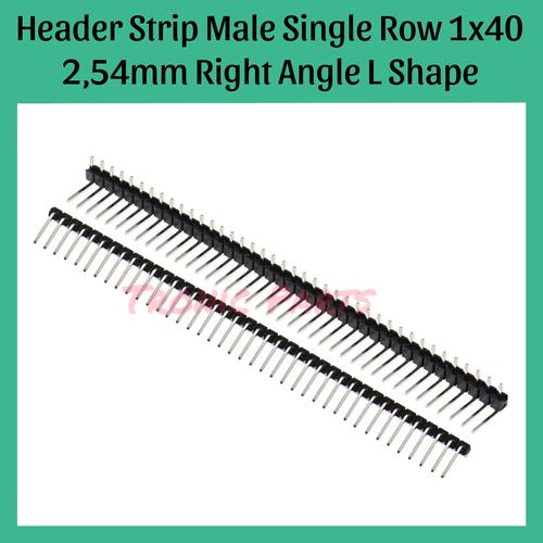 Jual Header Strip Male Single Row 1x40 2,54mm Right Angle L Shape ...