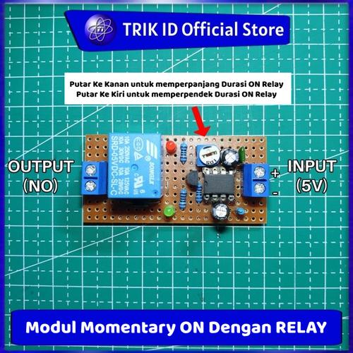 Jual Modul Momentary ON dengan Relay 5V / 12V - 0 s/d 11 Detik, Tanpa ...