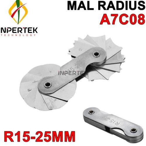 Jual Mal Radius R15-25 Gauge Fillet Alat Pengukur Radius Inside Outside ...