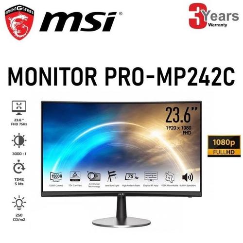 Jual Monitor Msi Led Pro Mp242C-Curved Full Hd 24" Inch 75Hz Fhd - Kota ...