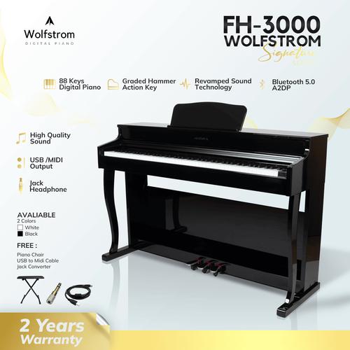Promo Wolfstrom FH-3000 Signature Series Digital Piano Graded Hammer Action - Hitam, Non ...