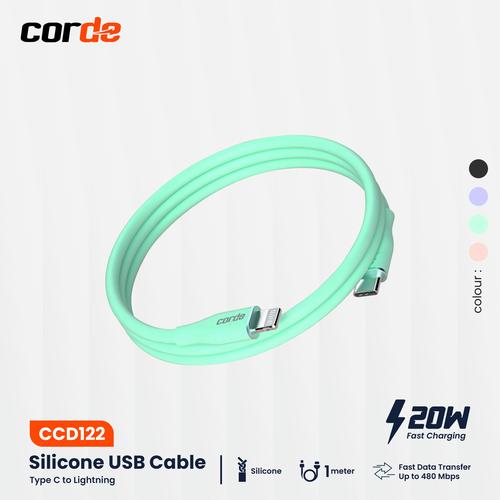 Promo CORDE Kabel Data TYPE C to LIGHTNING 20W Colorful Silicone Fast ...