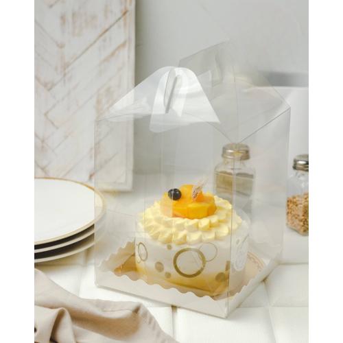 Jual Cake Box Mini Dus Mika Bening Kotak Packaging Kue Size 15x15x18 cm ...